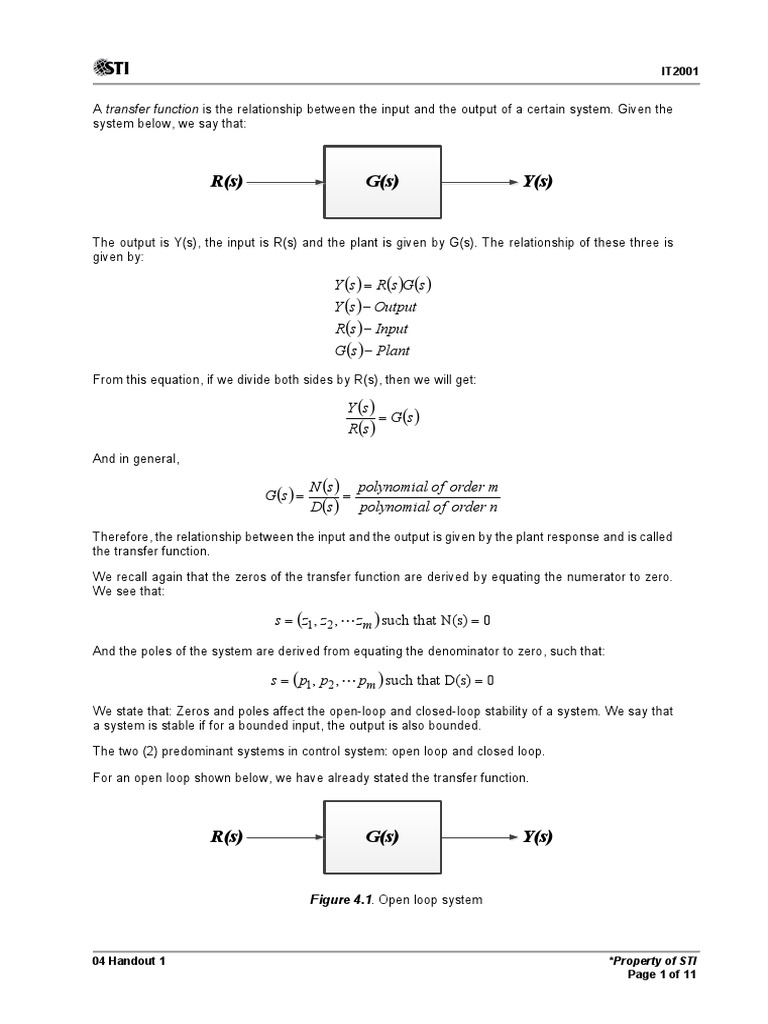 04 Handout 1 (Feedback) | PDF | Control Theory | Feedback