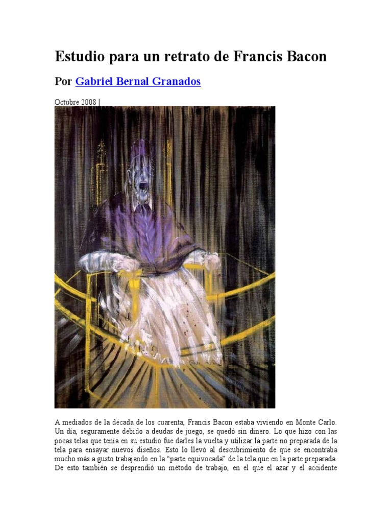 Estudio para un retrato de Francis Bacon | PDF | Pinturas