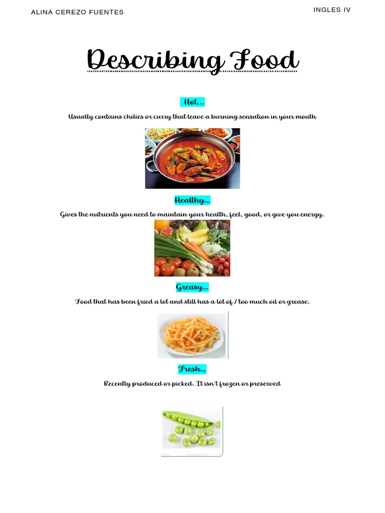 Describing Food | PDF