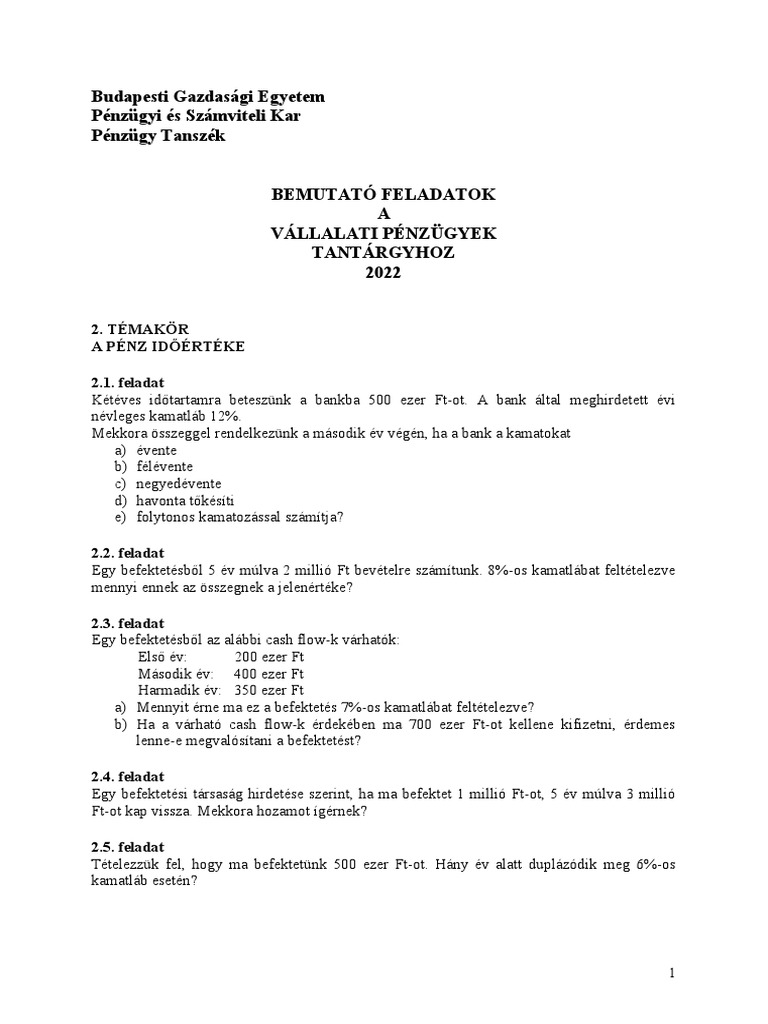 Vapa Feladatok | PDF