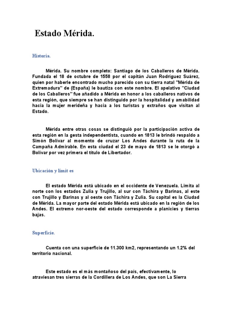 Estado Merida | PDF