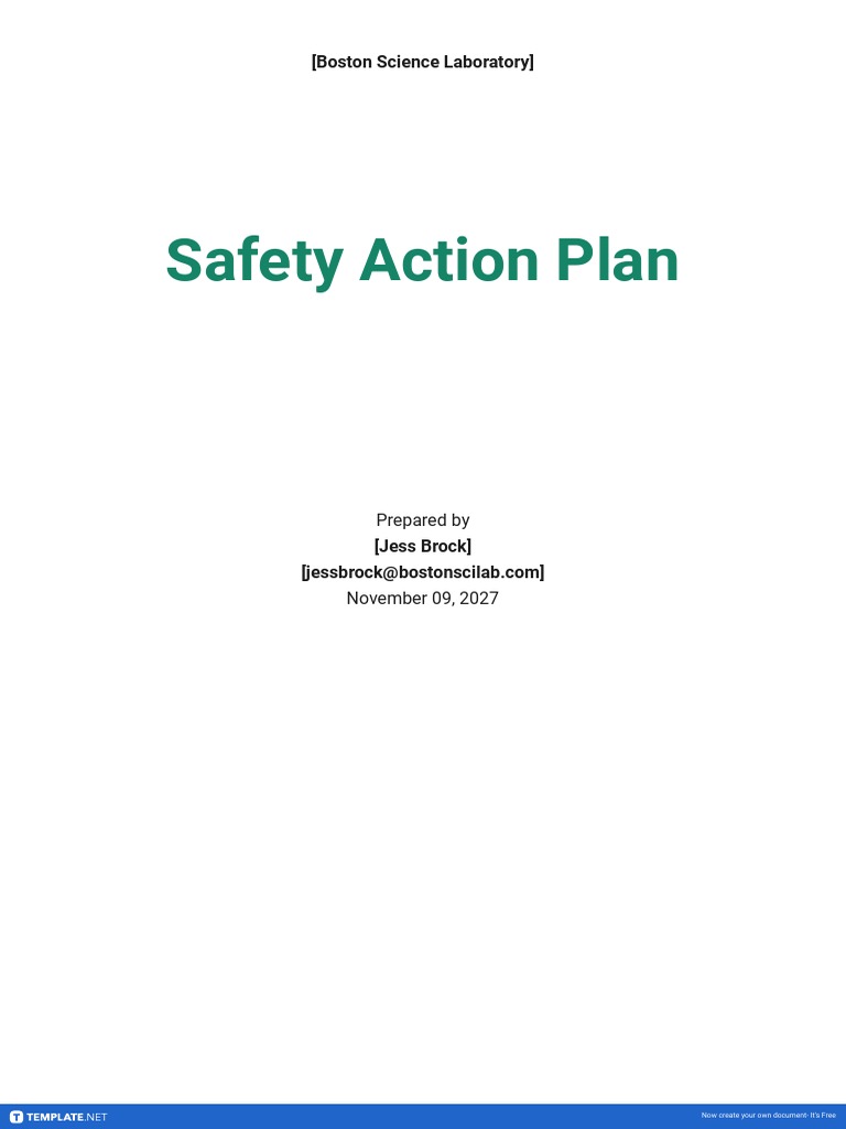 Safety Action Plan for Boston Science Laboratory | PDF
