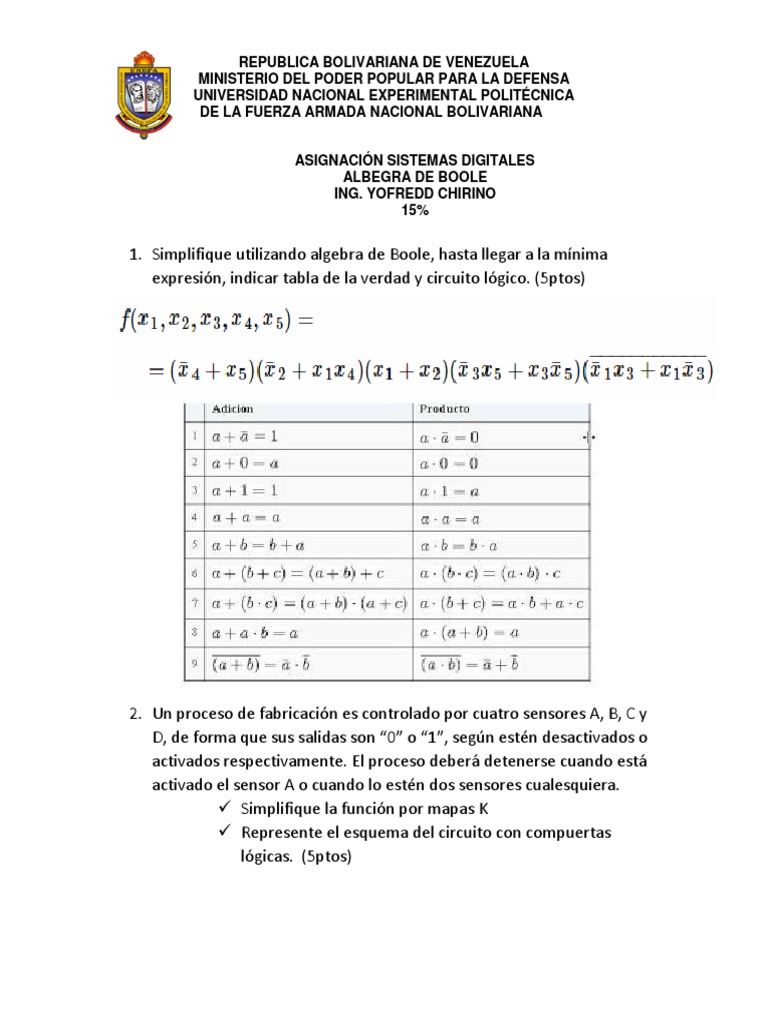 Ejercicios Resueltos de Álgebra de Boole | PDF