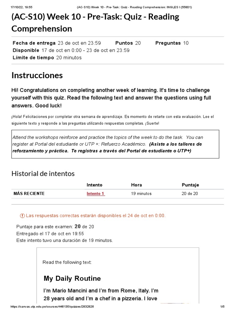 Week 10 Reading Comprehension Quiz | PDF | Eating Behaviors | Meal