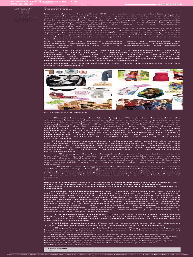 1990-1999 - Evolución de La Moda | PDF