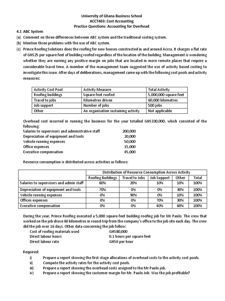 Cost Accounting Practice Questions Guide | PDF | Cost | Gross Margin