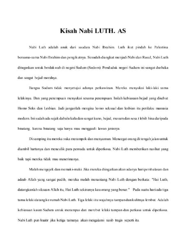 Kisah Nabi Luth | PDF