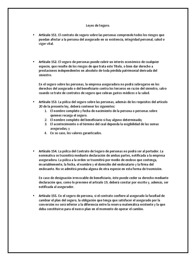Leyes de Seguro | PDF | Póliza de seguros | Seguro