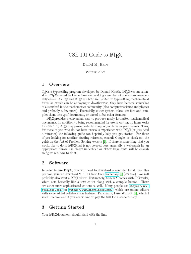 Latex Guide Pdf Text Mathematics