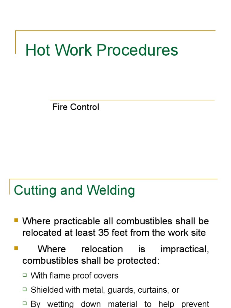 Hot Work Procedures | PDF | Welding | Construction