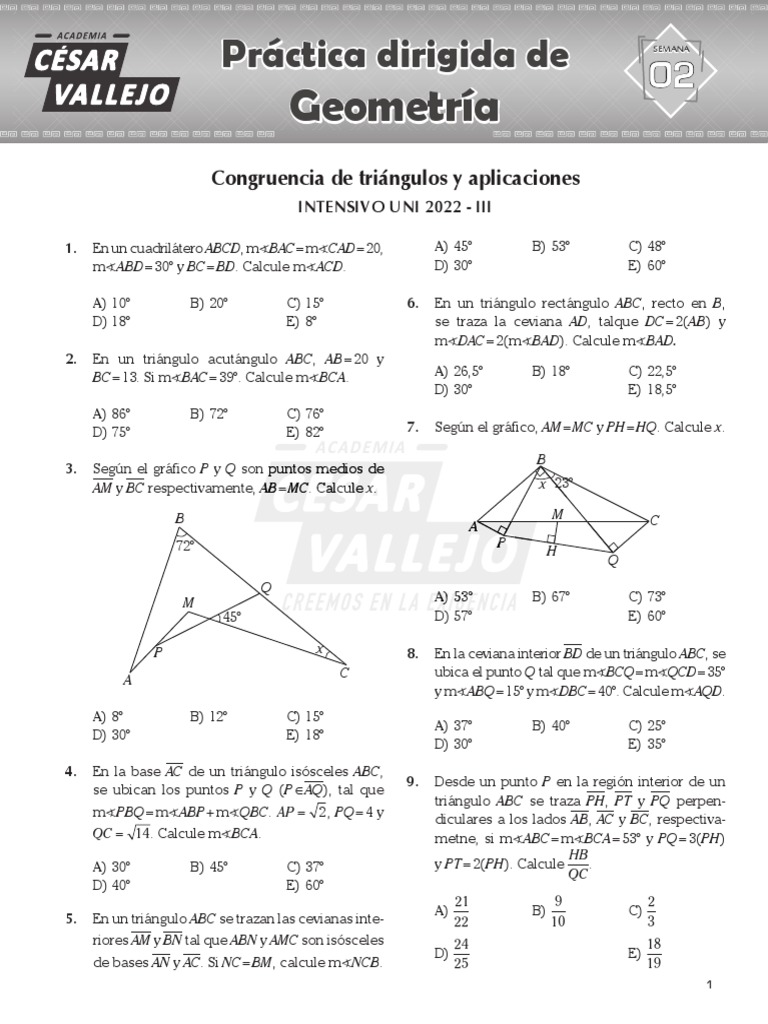 G IntUNI Dir Sem02 | PDF | Triángulo | Geometría
