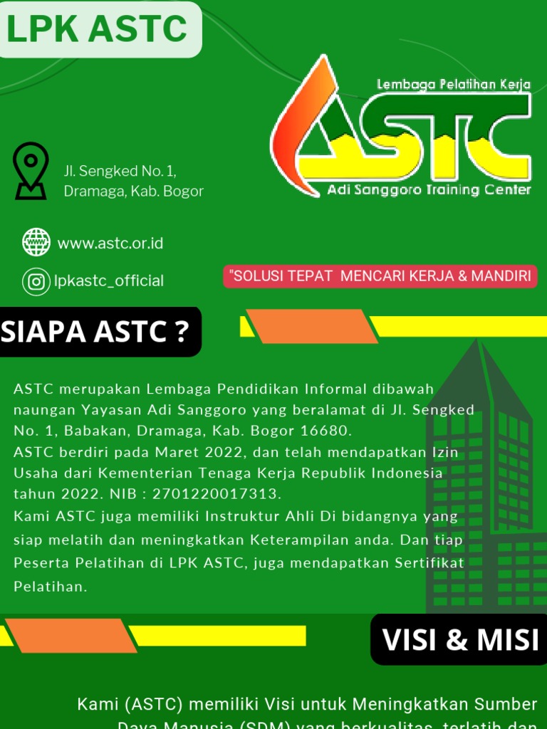 Presentasi LPK ASTC - Promosi Ke DGI | PDF