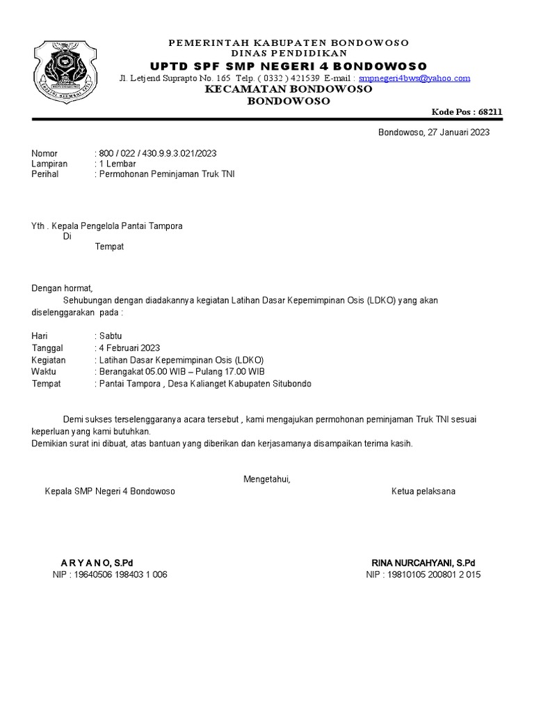 Surat Peminjaman | PDF