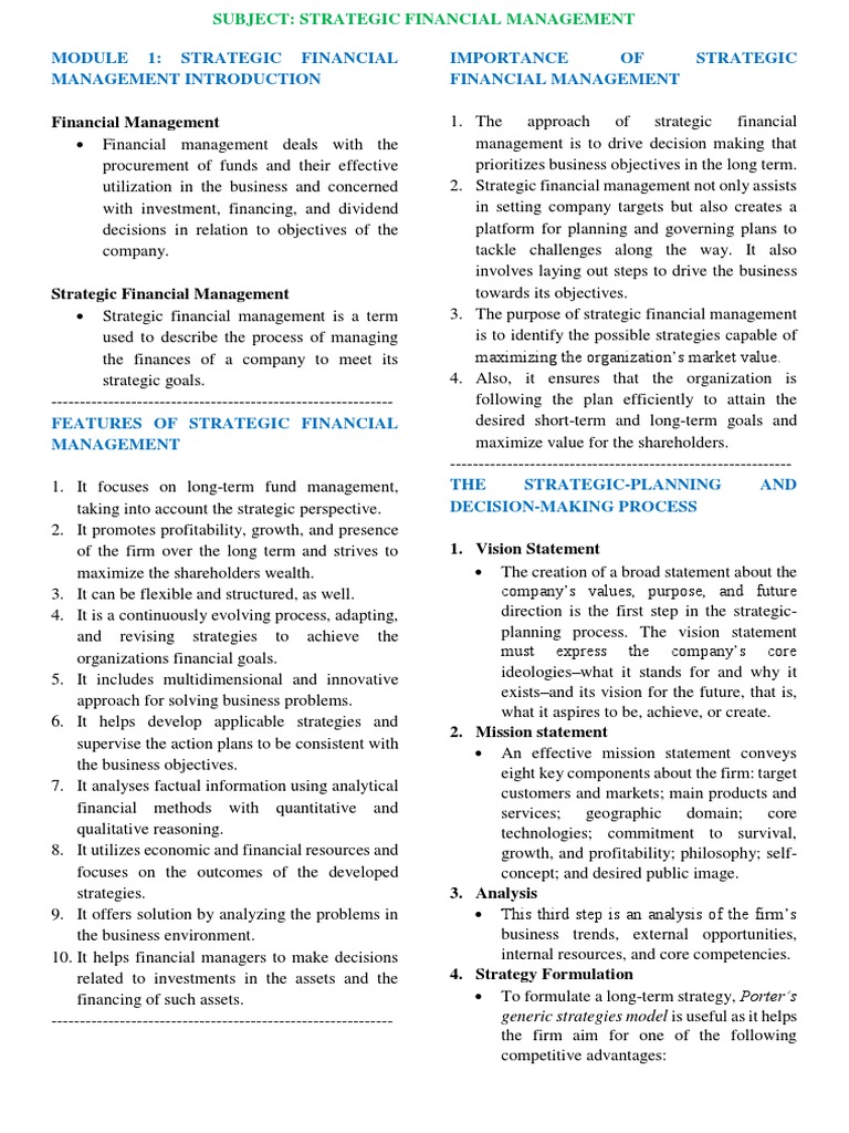 Strategic Financial Management PDF Capital Structure Investing