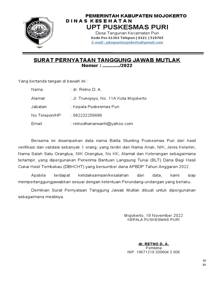 Draft Surat Pernyataan | PDF