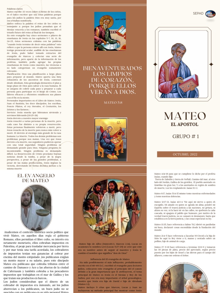 El Evangelio de Mateo: Significado y Contexto | PDF | Evangelio de ...
