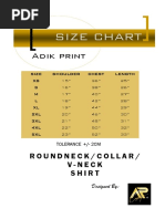 Sublimation Size Chart | PDF | Clothing | Fashion