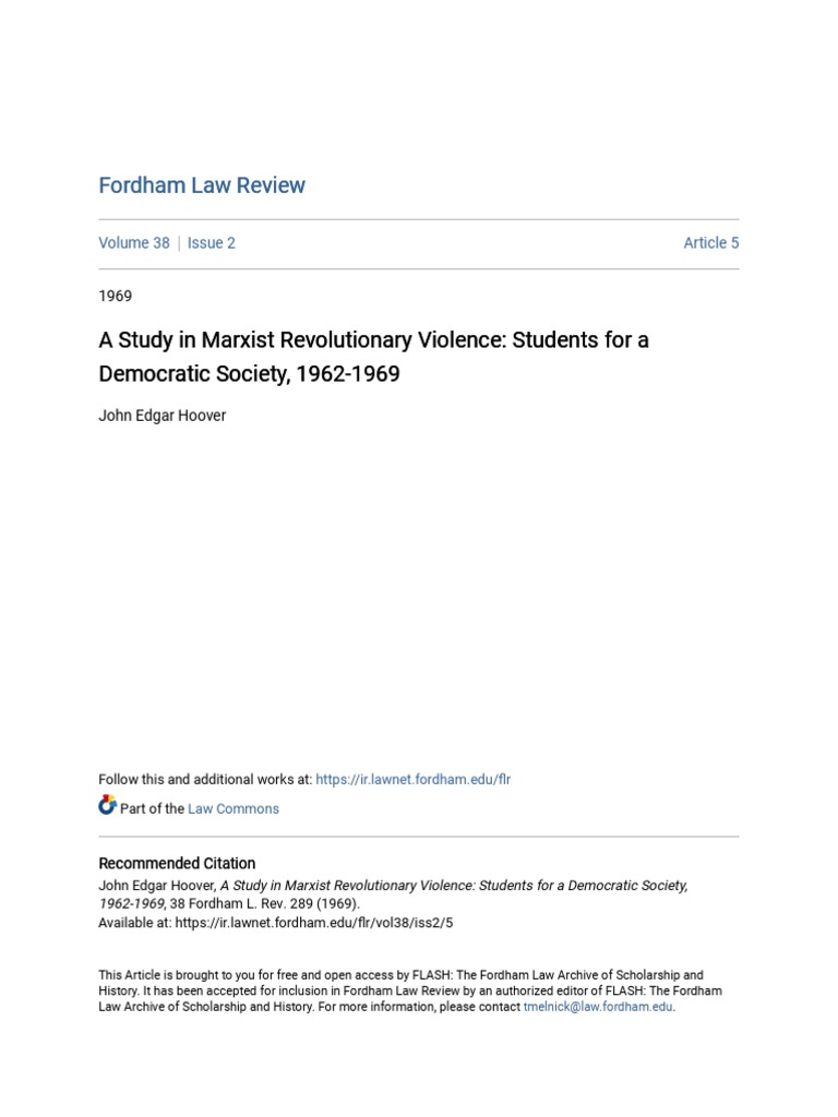 Marxist Violence in SDS: 1962-1969 Study | PDF | New Left | Marxism