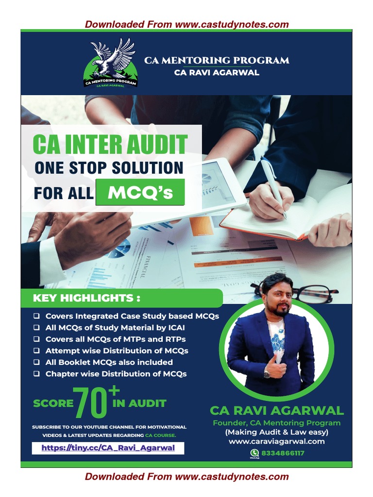 CA INTER AUDIT MCQ CA Ravi Agarwal | PDF | Financial Audit | Audit