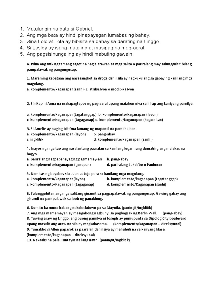 Matulungin Na Bata Si Gabriel | PDF