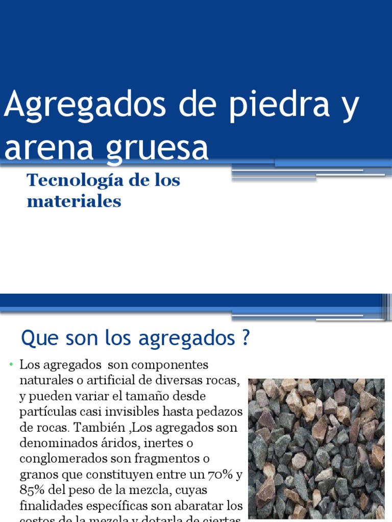 Agregados de Piedra y Arena Gruesa | PDF | Hormigón | Grava