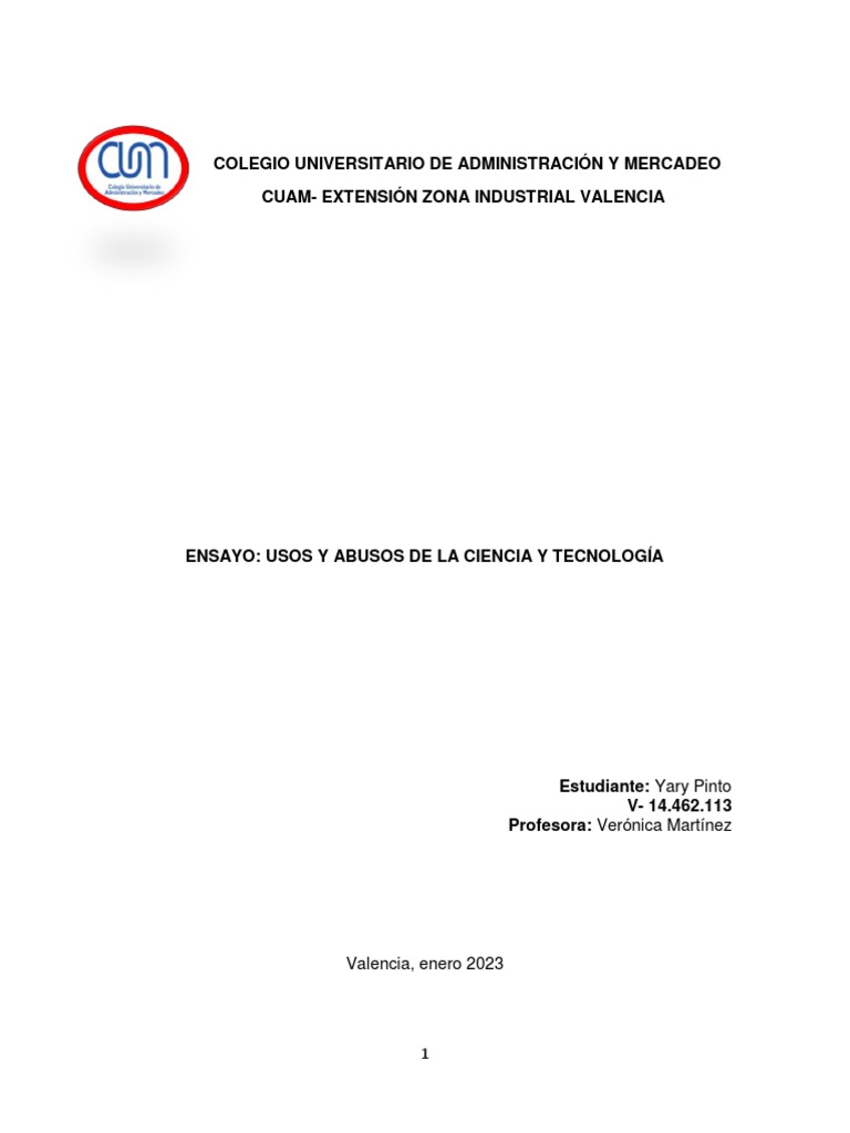 Eva Ensayo Iv Yary Pinto | PDF | Contaminación | Gases de efecto invernadero