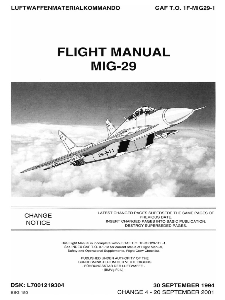 MIG29 Flight Manual PT 1 | PDF