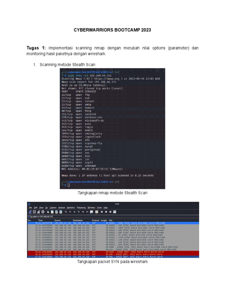 Teknik Scanning Nmap dan Wireshark 2023 | PDF