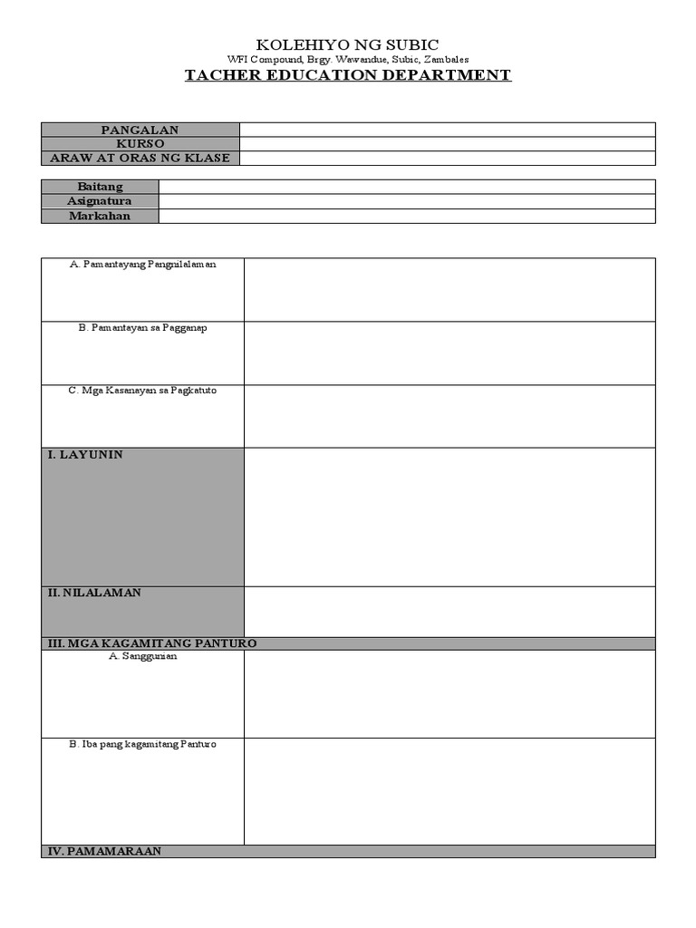 Lesson Plan Template | PDF