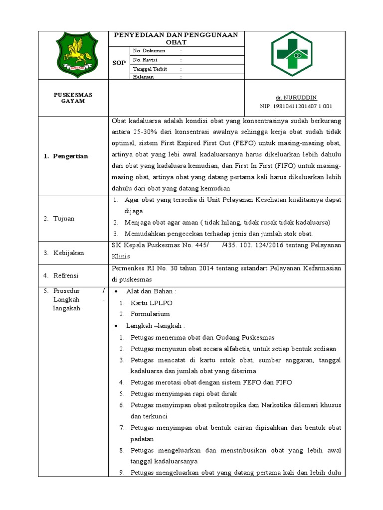 SOP FIFO Dan FEFO | PDF
