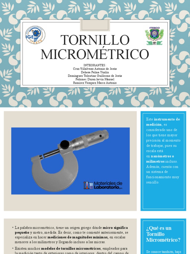 Función y uso del tornillo micrométrico | PDF | Medición | Tornillo