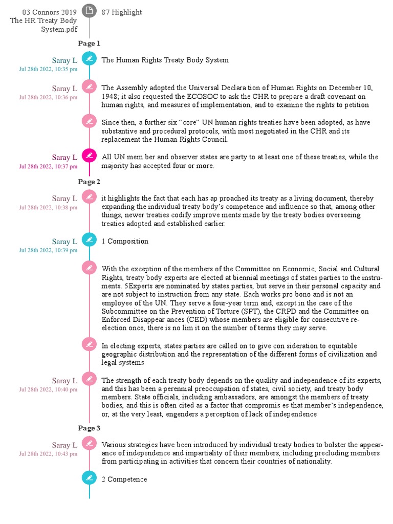 Connors 2019 The HR Treaty Body System | PDF | Treaty | Human Rights