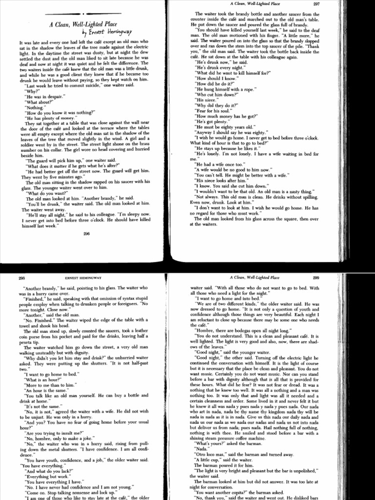 A Clean, Well-Lighted Place | PDF