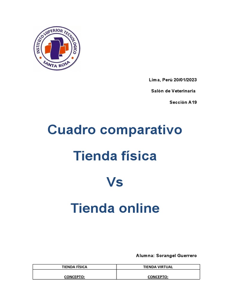 Tienda Fisica VS Tienda Online | PDF | Las compras en línea | Microeconomía