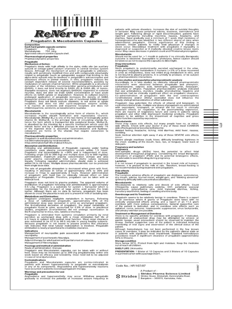 Renerve P Caps | PDF