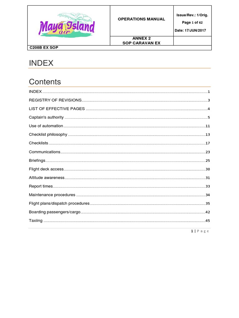 Caravan EX SOP | PDF | Takeoff | Aviation