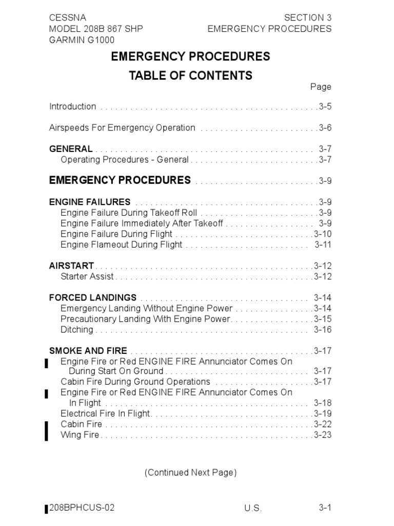 Sect 3. Emergency Procedures | PDF | Aviation | Aircraft