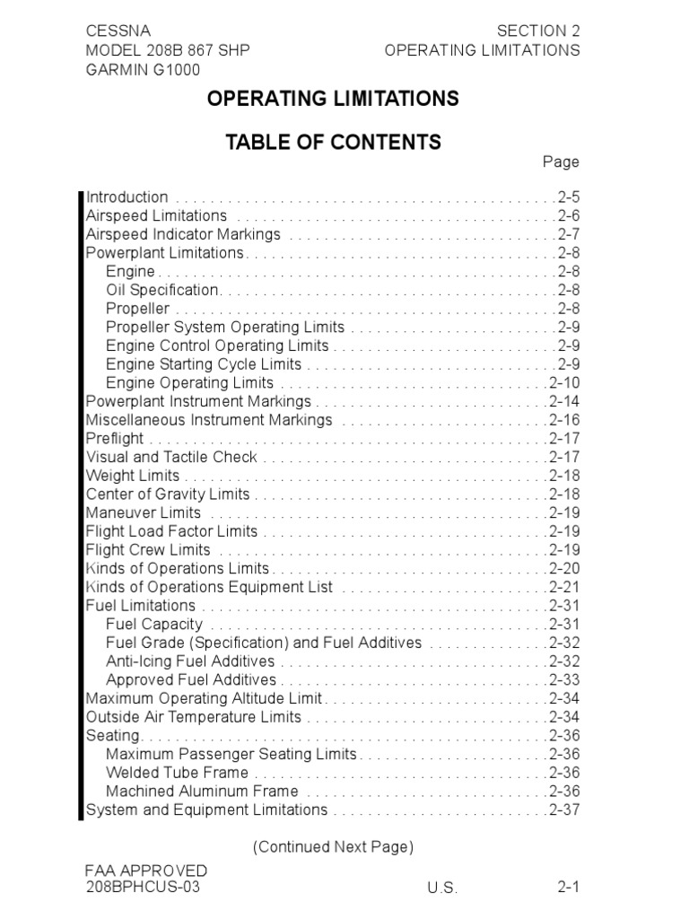 Sect 2. Limitations | PDF | Transport | Aircraft