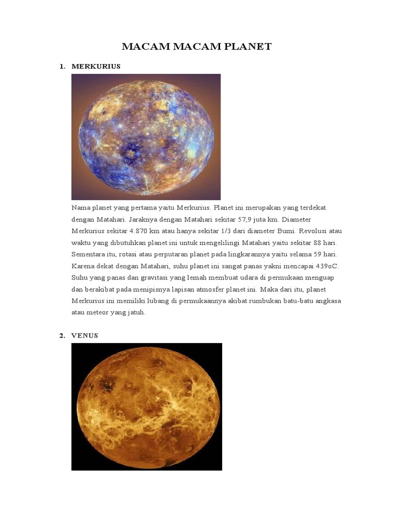 Macam Macam Planet Tata Surya | PDF