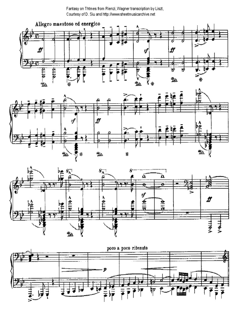 Liszt's Rienzi Fantasy Sheet Music | PDF | Art