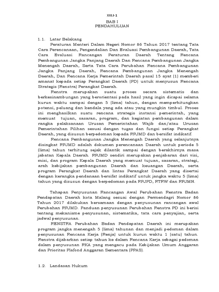 Renstra 2018 2023 Bapenda | PDF