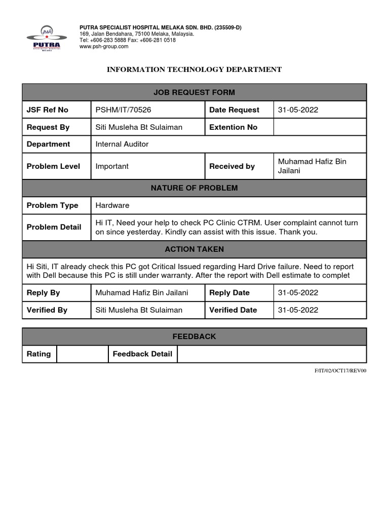 Job Request Form | PDF