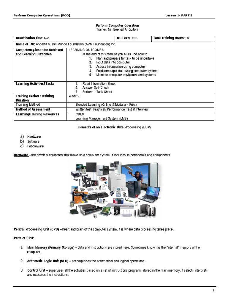 Lesson 1 PCO Introduction PART 2-PRELIM | PDF | Programming | Computer Program