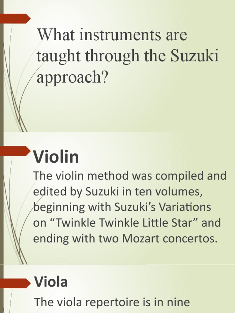 Instruments in Suzuki Method | PDF