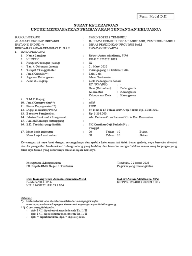 Model D.K 2023 I Nengah Wiyadnya | PDF