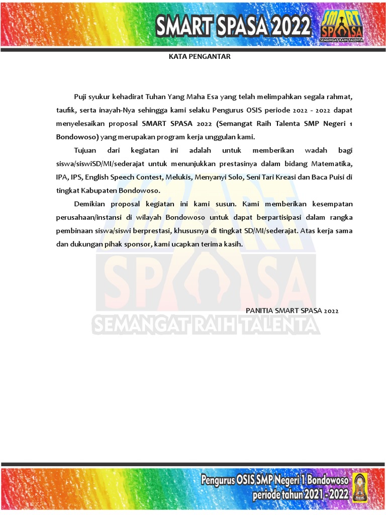 Proposal KERJA SAMA SMART SPASA 2022 Fix | PDF