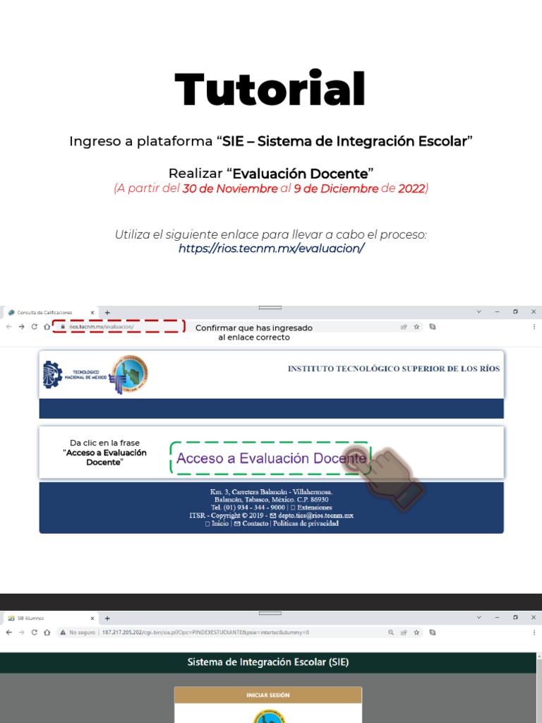 (Actualizado) Tutorial Acceso Sie + Evaluacion Docente | PDF ...