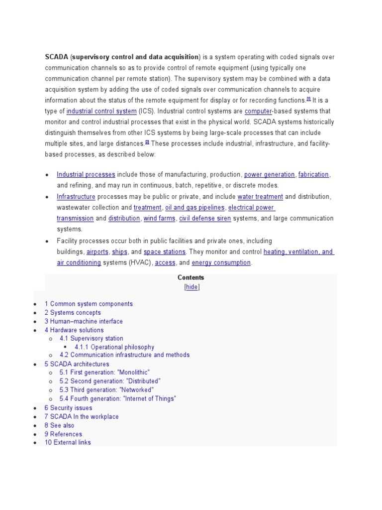 SCADA | PDF | Scada | Programmable Logic Controller