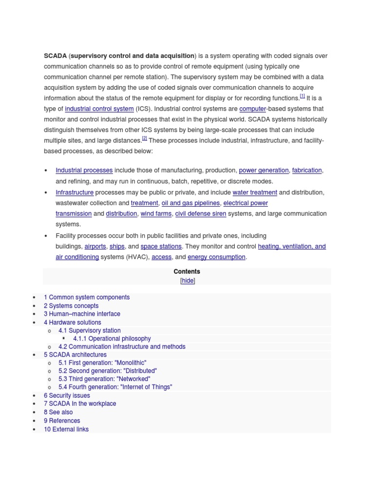 SCADA | PDF | Scada | Programmable Logic Controller
