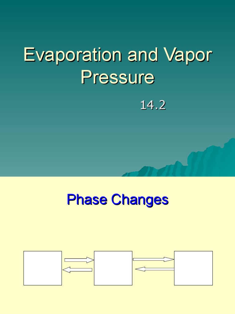 Equilibrium in Vaporization Processes | PDF | Evaporation | Pressure
